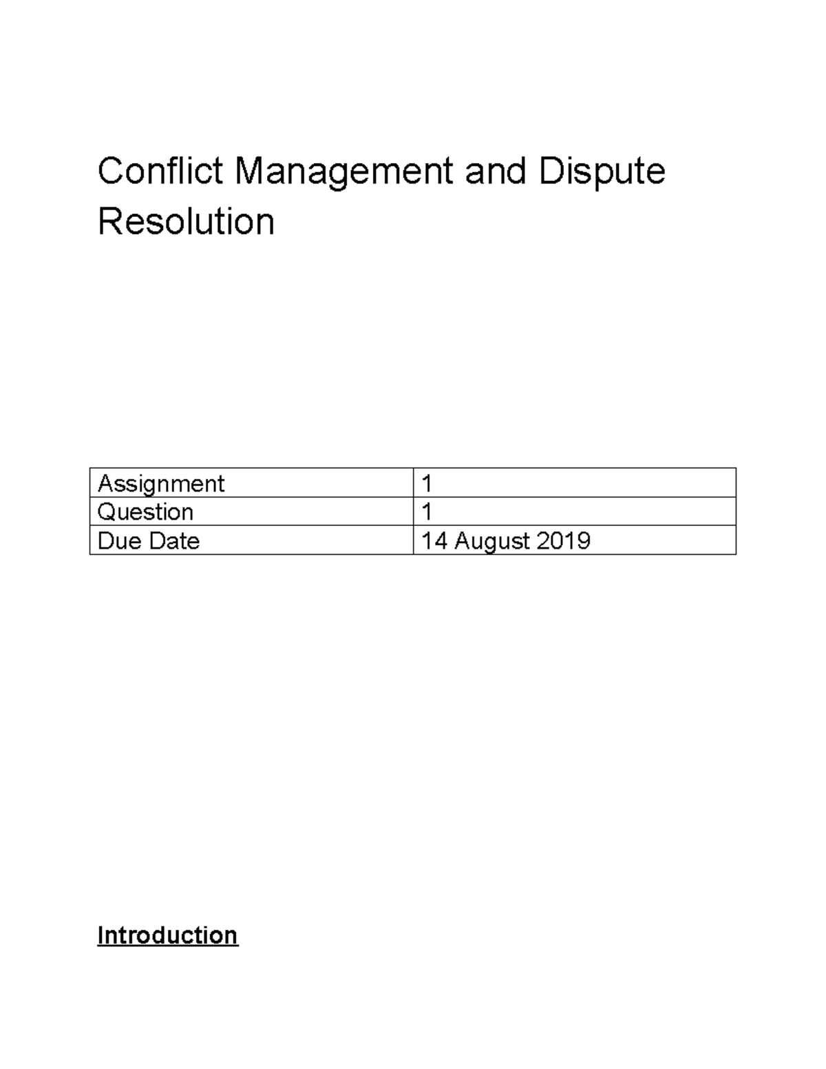 Conflict Management and Dispute Resolution - Conflict Management and ...