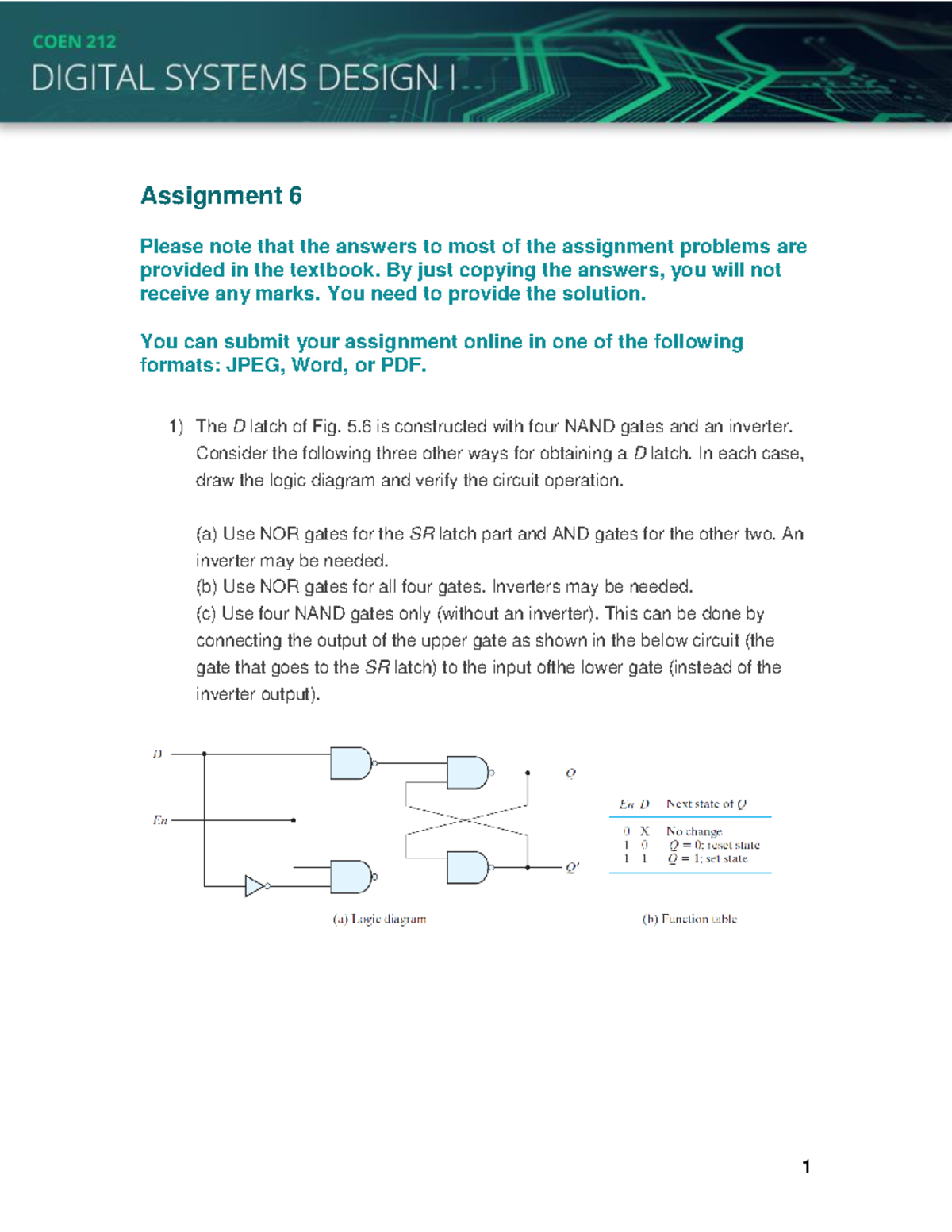 Ass6 - assignment 6 - 1 Assignment 6 Please note that the answers to ...