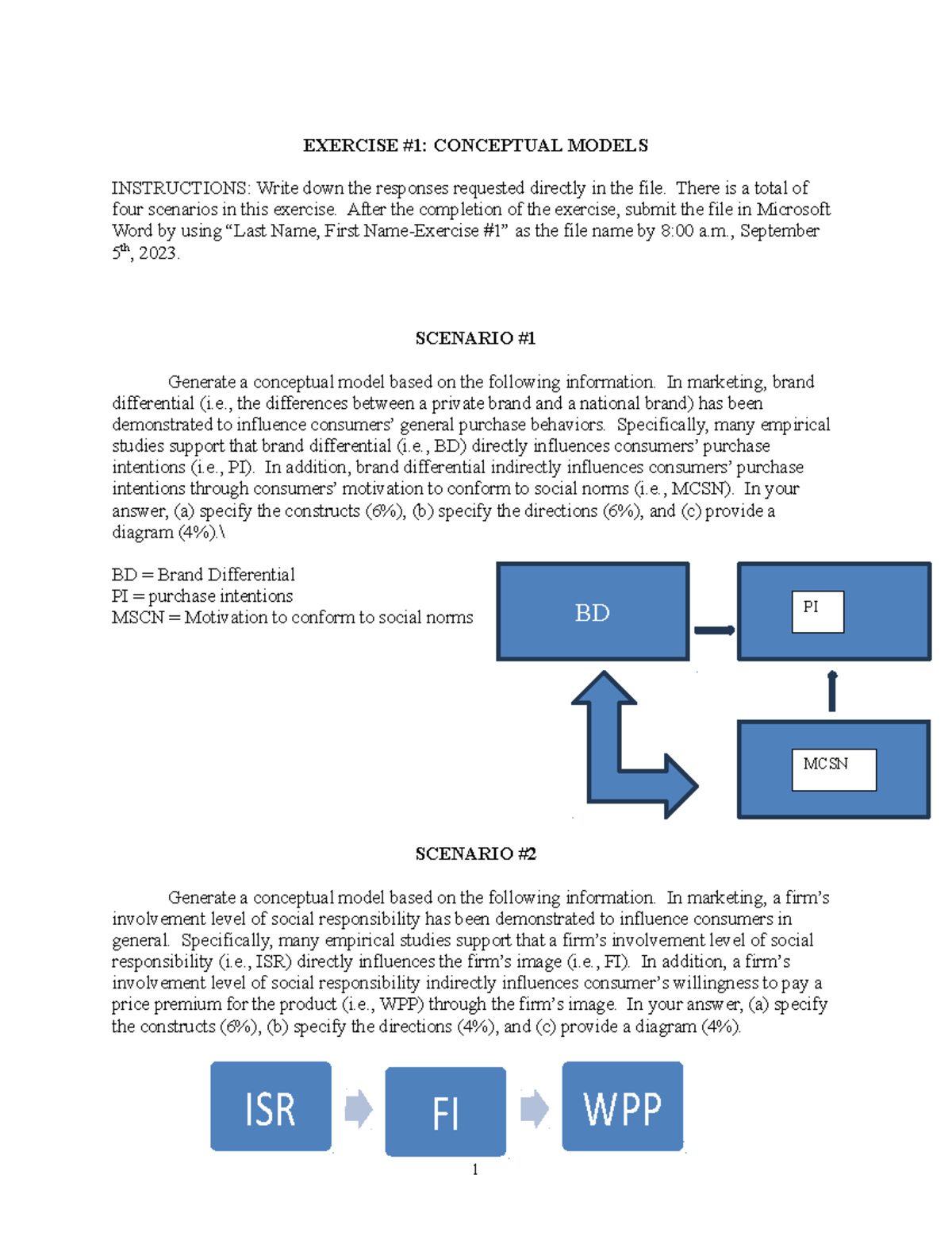 Exercise #1 - Write down the responses requested directly in the file ...