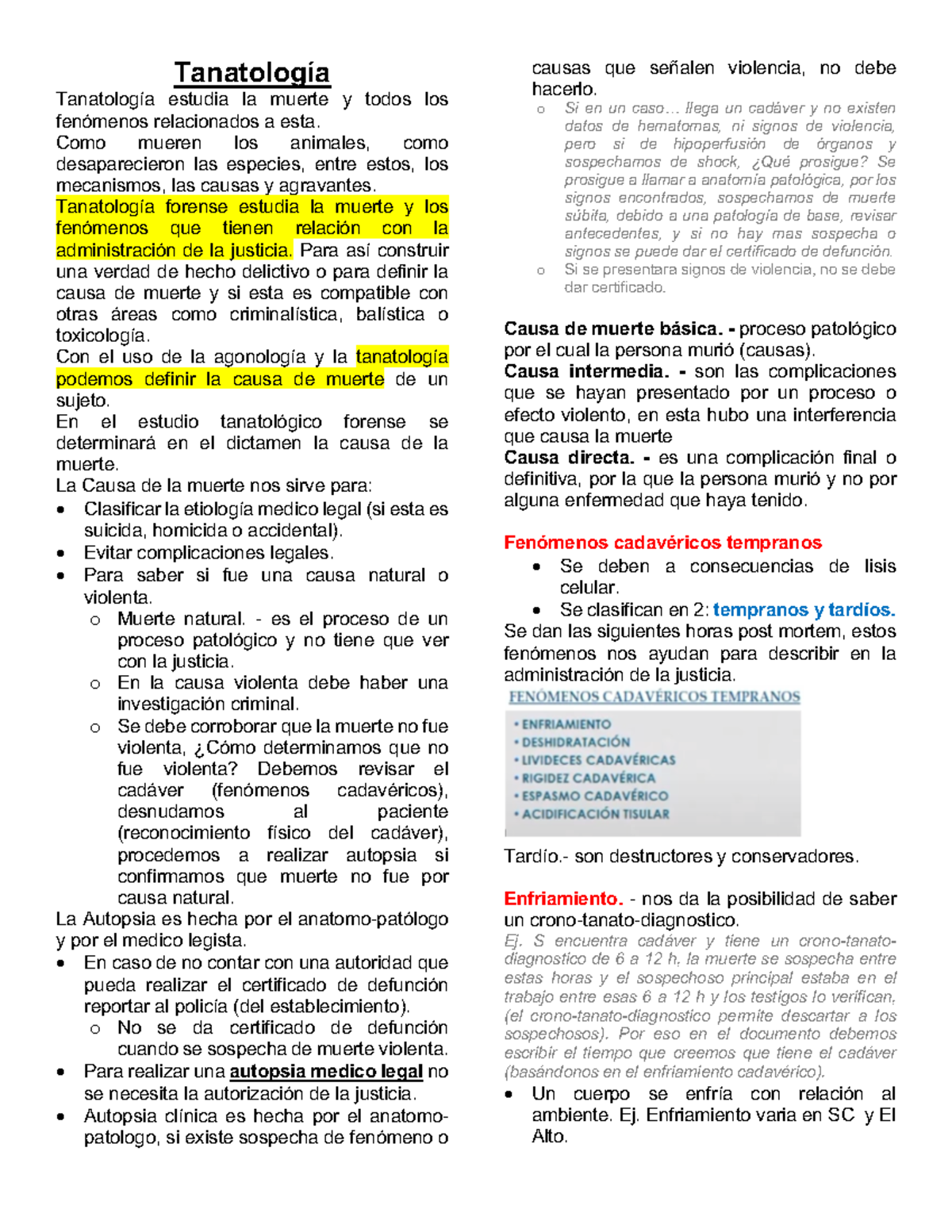 Tanatología medicina legal - Tanatología Tanatología estudia la muerte ...