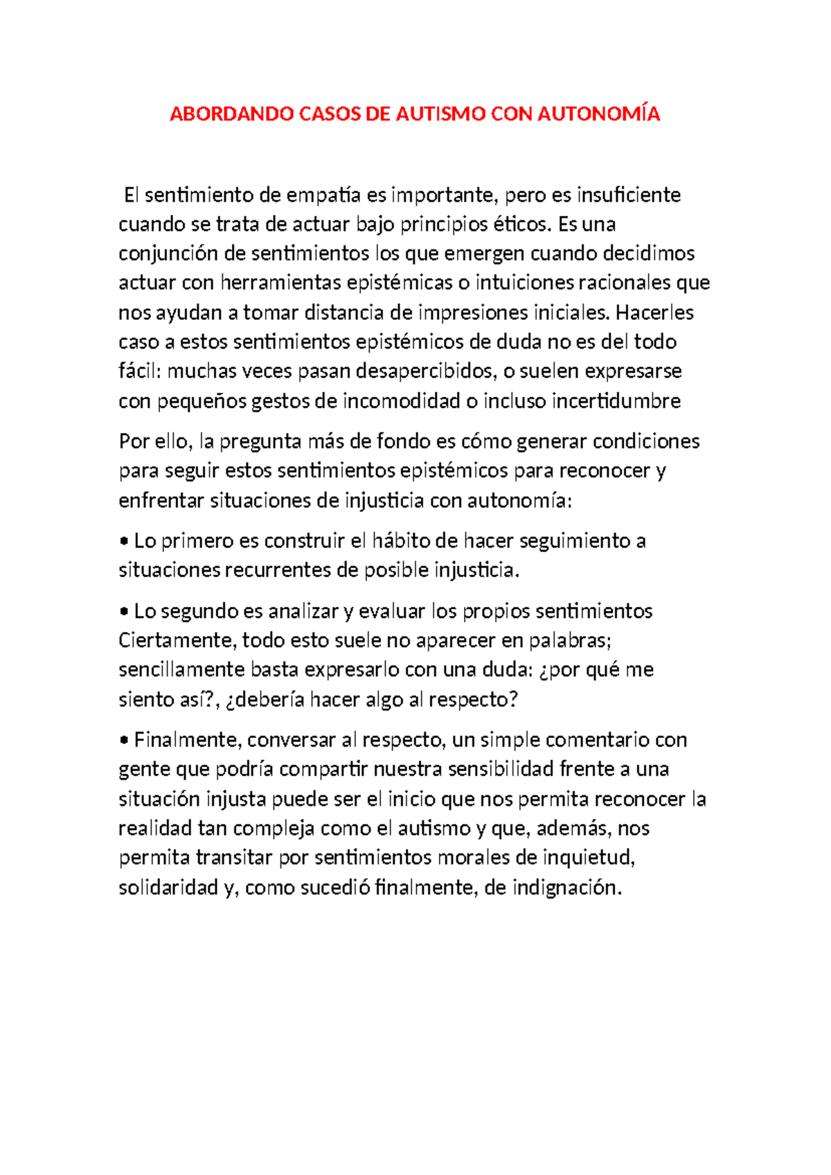 Abordando Casos DE Autismo CON Autonomía - ABORDANDO CASOS DE AUTISMO ...
