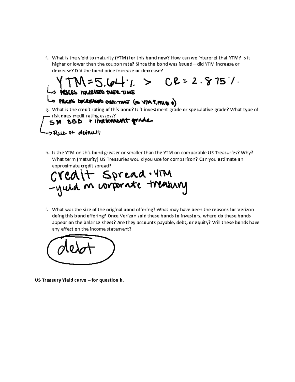 Class Oct 11 problems Ch 6 - f. What is the yield to maturity (YTM) for ...