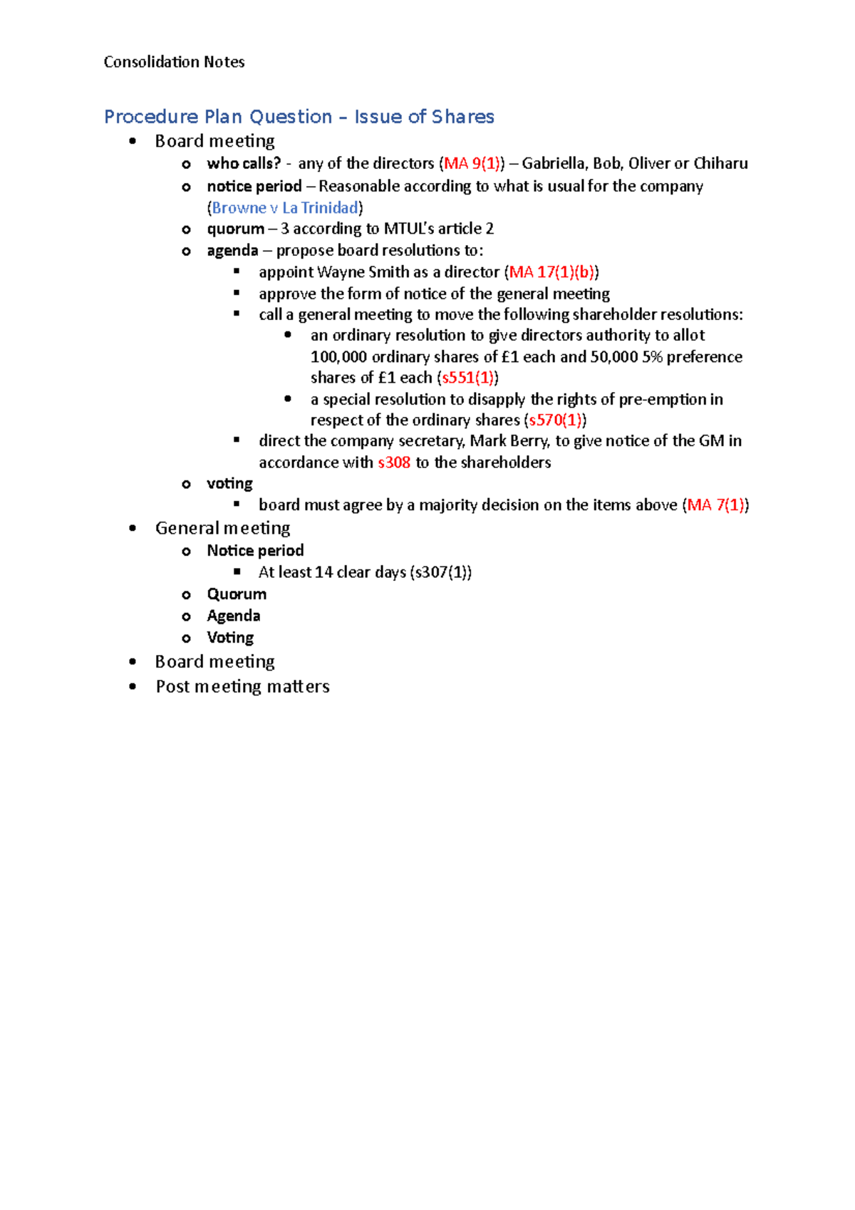 Issue of Shares Procedure Plan - Consolidation Notes Procedure Plan ...