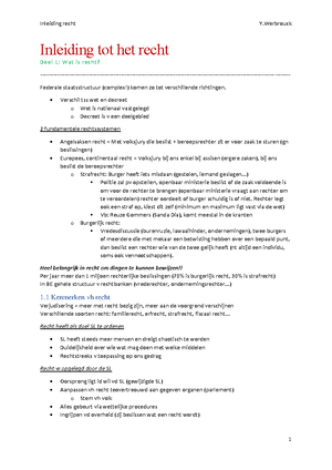 Inleiding recht - Inleiding recht Deel 1: wat is het recht? 1 ...