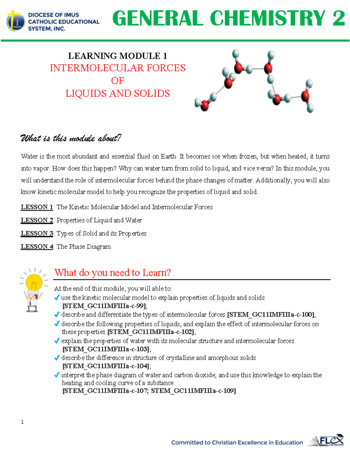Chemistry 1 - werhwhrhew - GENERAL CHEMISTRY 2 What is this module ...