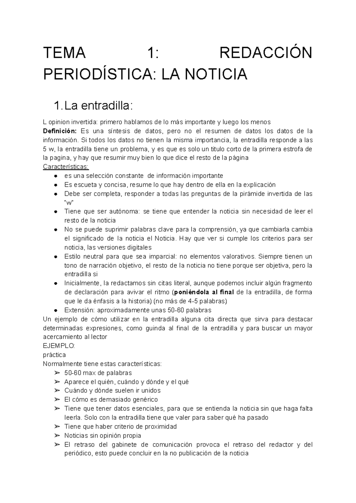 TEMA 1_ REDACCION PERIODISTICA_ LA NOTICIA - TEMA 1: LA NOTICIA 1 ...
