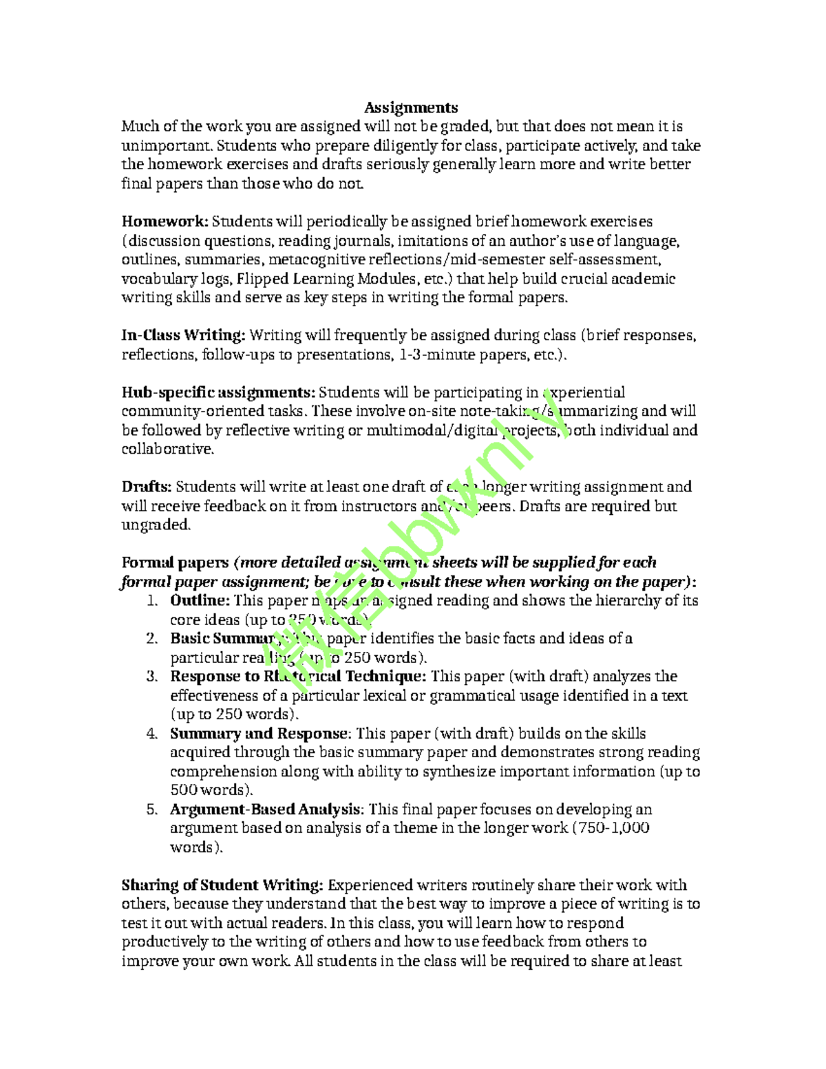 0.01 syllabus WR111 fall 2022 1 .docx (1) 3 - Assignments Much of the ...