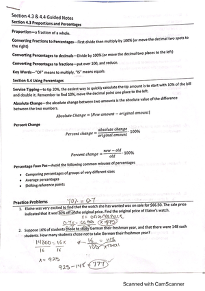Section 5.1 Notes - Section 5 Linear Equations and Functions Lecture ...
