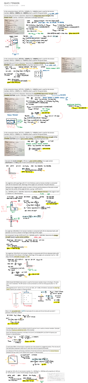 Steel Design Module 1 Tension AND Compression Members - PRINCIPLES OF ...