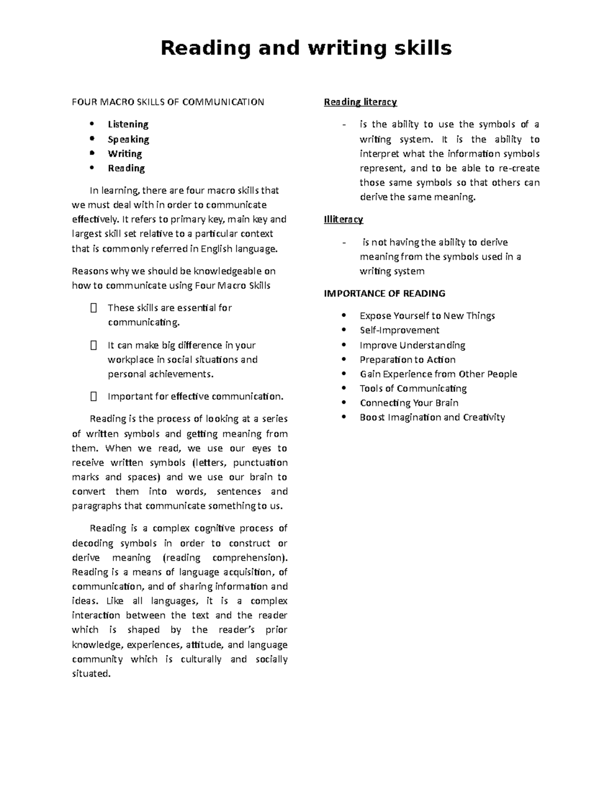 RAW- Notesprelim - its actually raw or reading ang writing - Reading ...