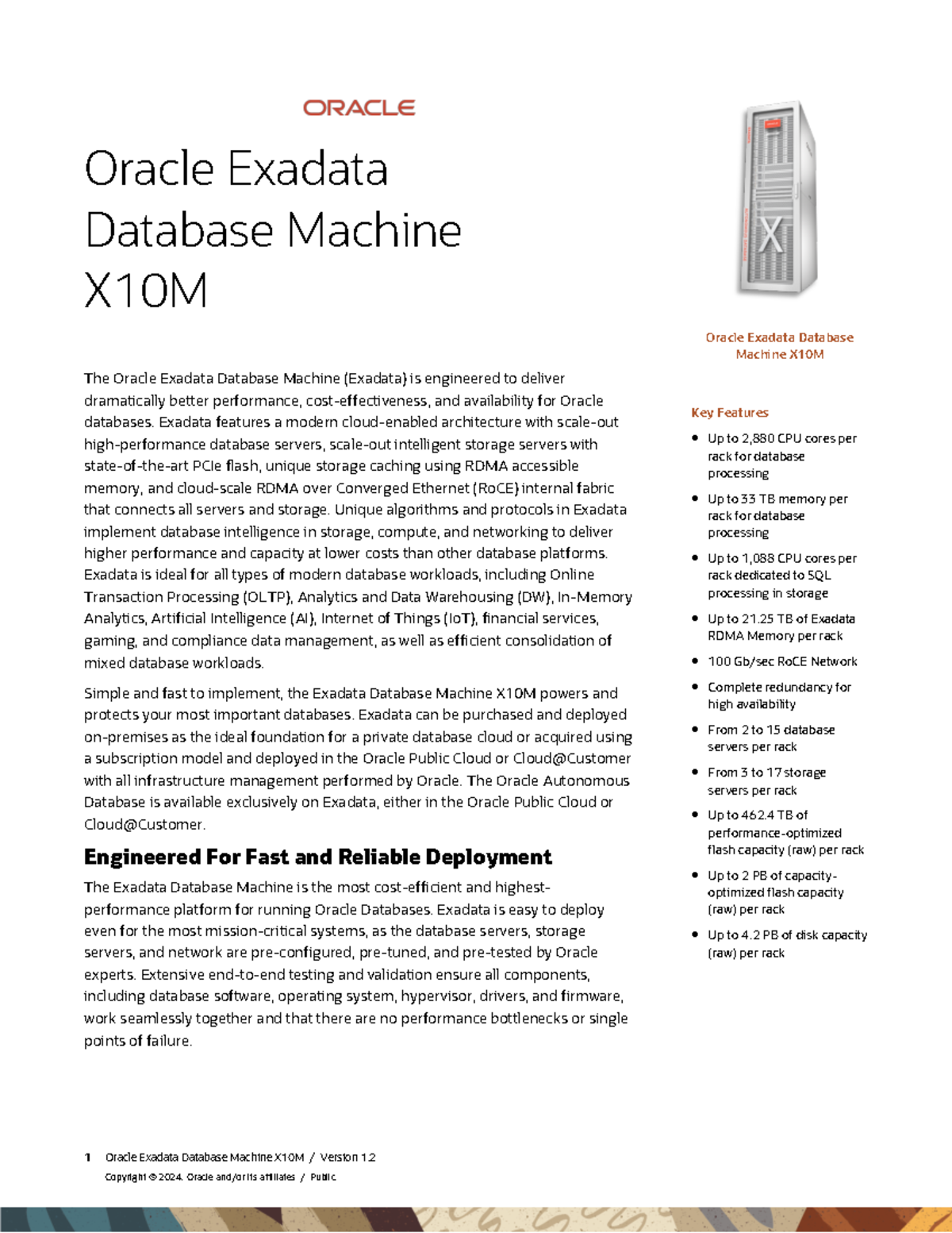 Exadata-x10m-ds - Exadata-x10m-ds - ####### 1 Oracle Exadata Database Machine X 10 M / Version 1 ...