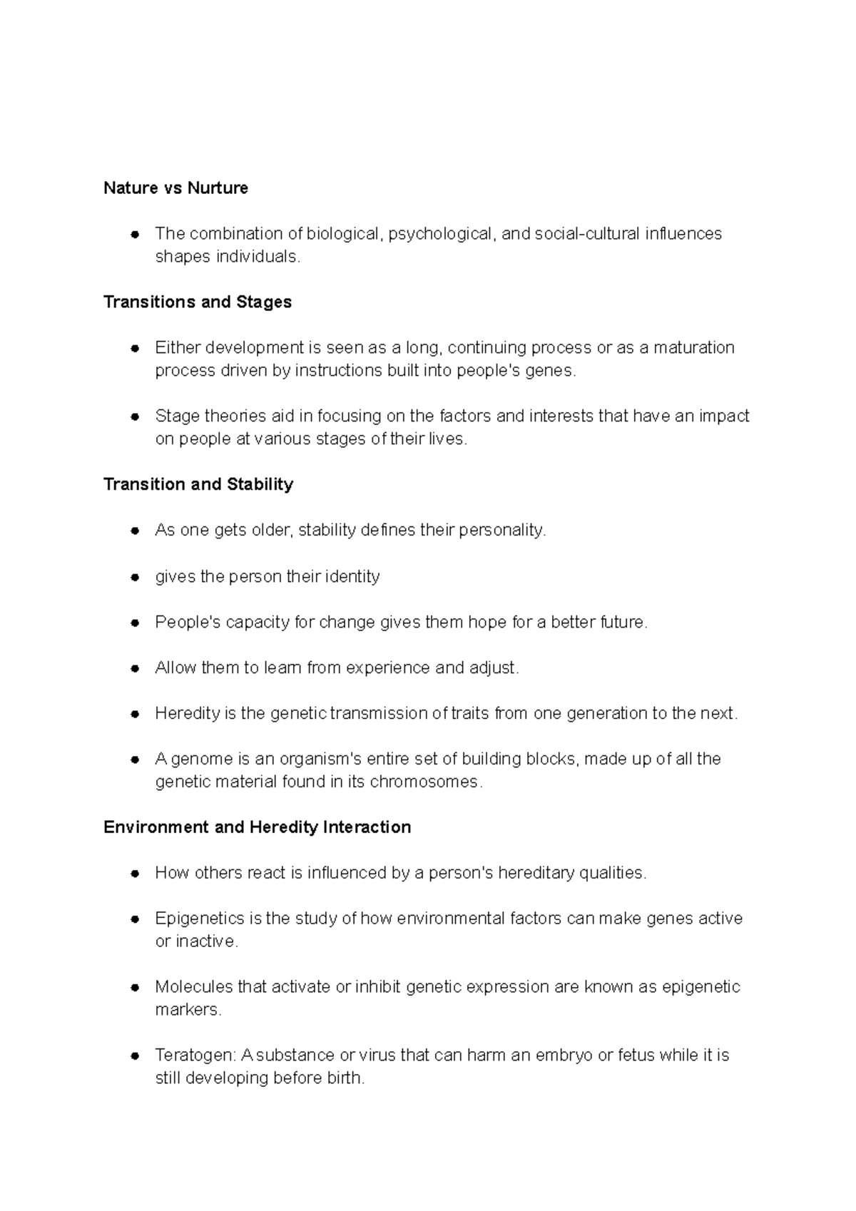 Nature vs Nurture - Nature vs Nurture The combination of biological ...