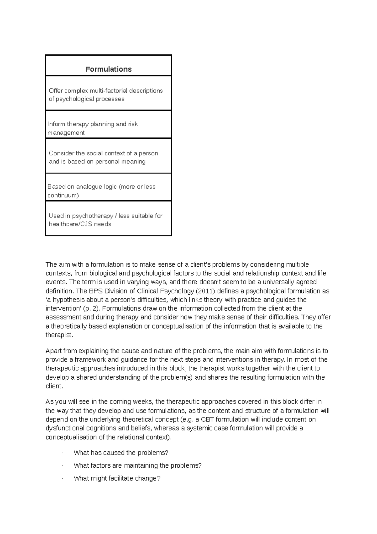 TMA04 Notes DD310 19J - Summary Counselling and forensic psychology ...