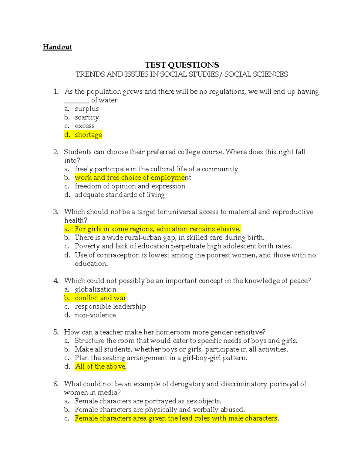 439638090 Trend Issues Social Studies TEST doc version 1 - Handout TEST ...