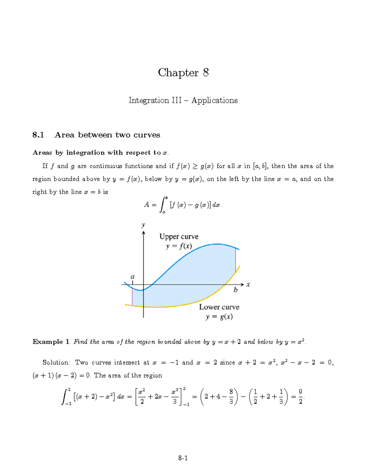 CC2030 Mathematics Chapter 8 Integration III - Application - Chapter 8 ...