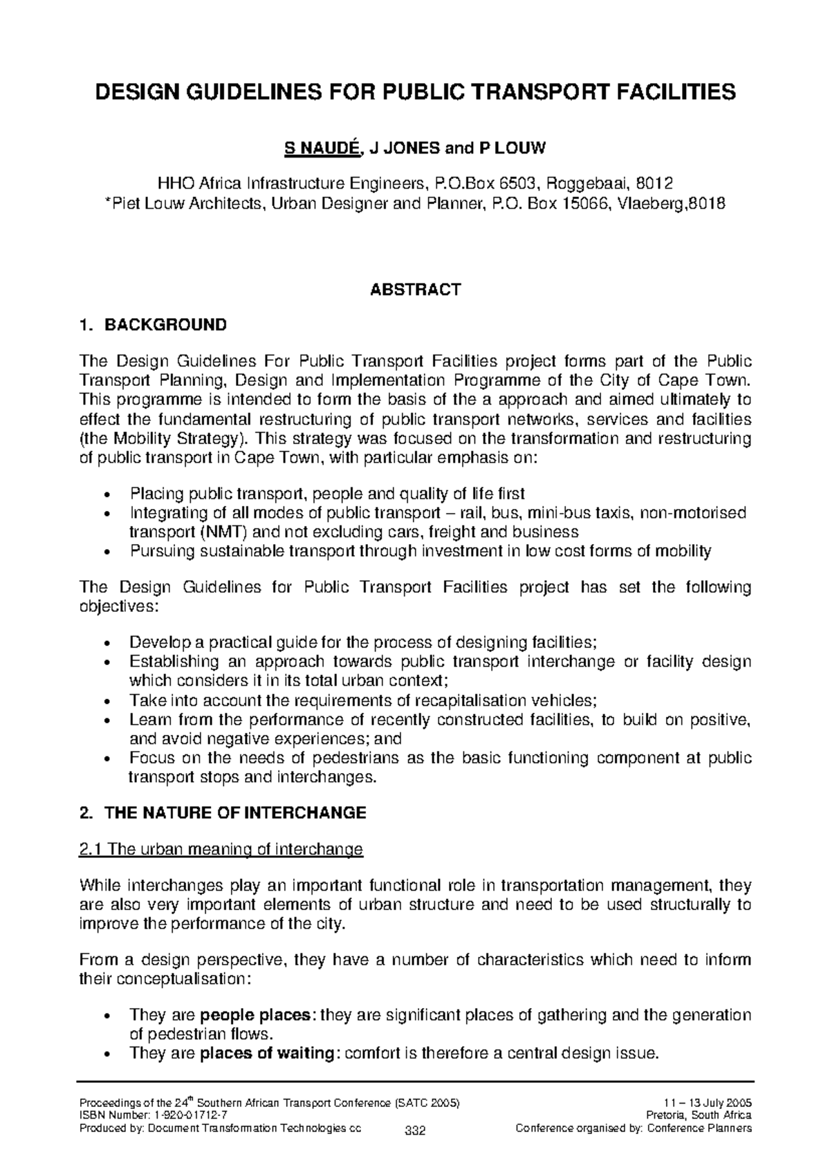 Design Guidelines for Public Transport Facilities - DESIGN GUIDELINES ...