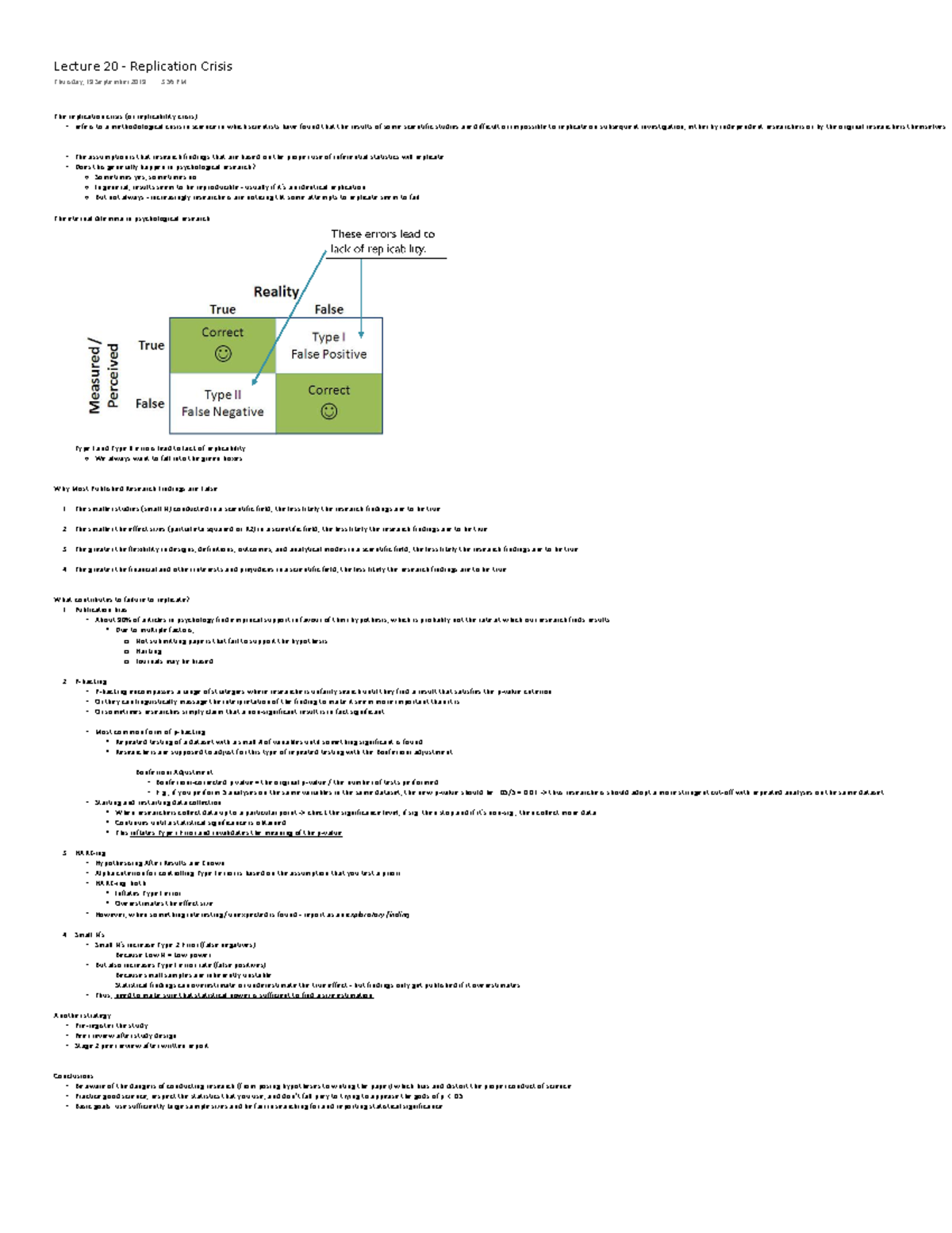 PSYC325 Lecture 20 - Replication Crisis - Warning: TT: undefined function: 32 - Studocu