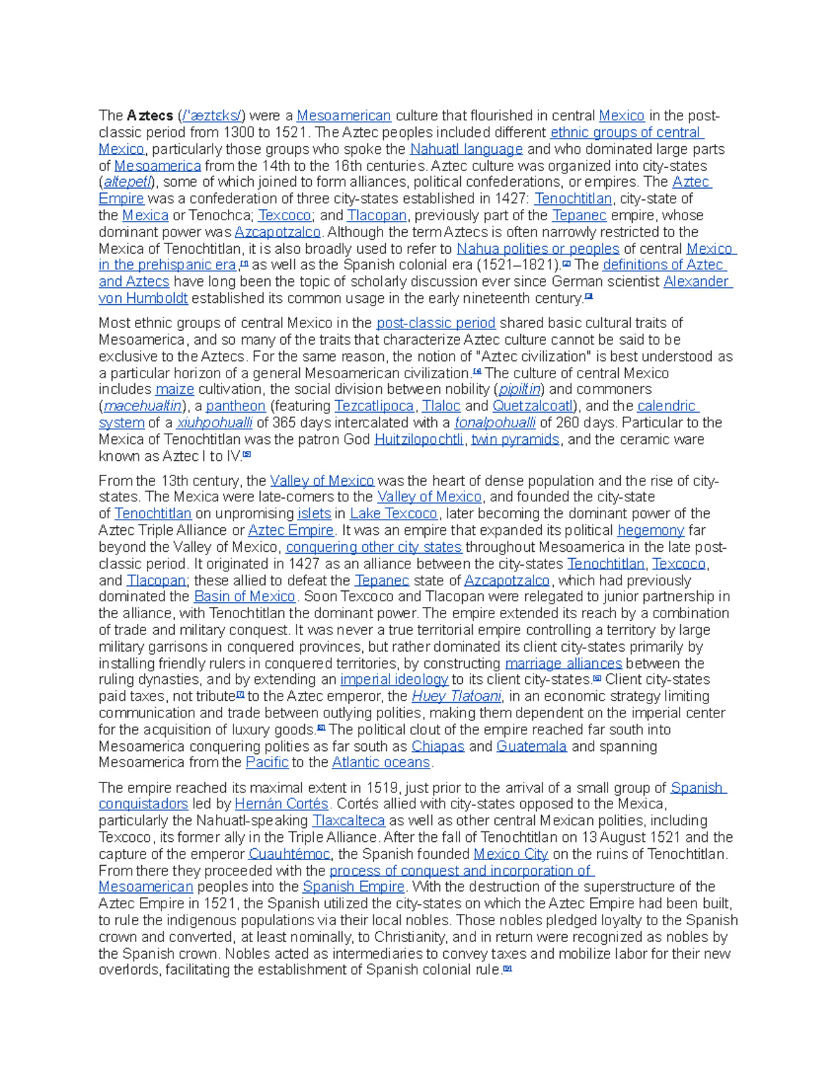 Aztec civilization history - The Aztecs (/ æzt ks/ˈ ɛ ) were a ...