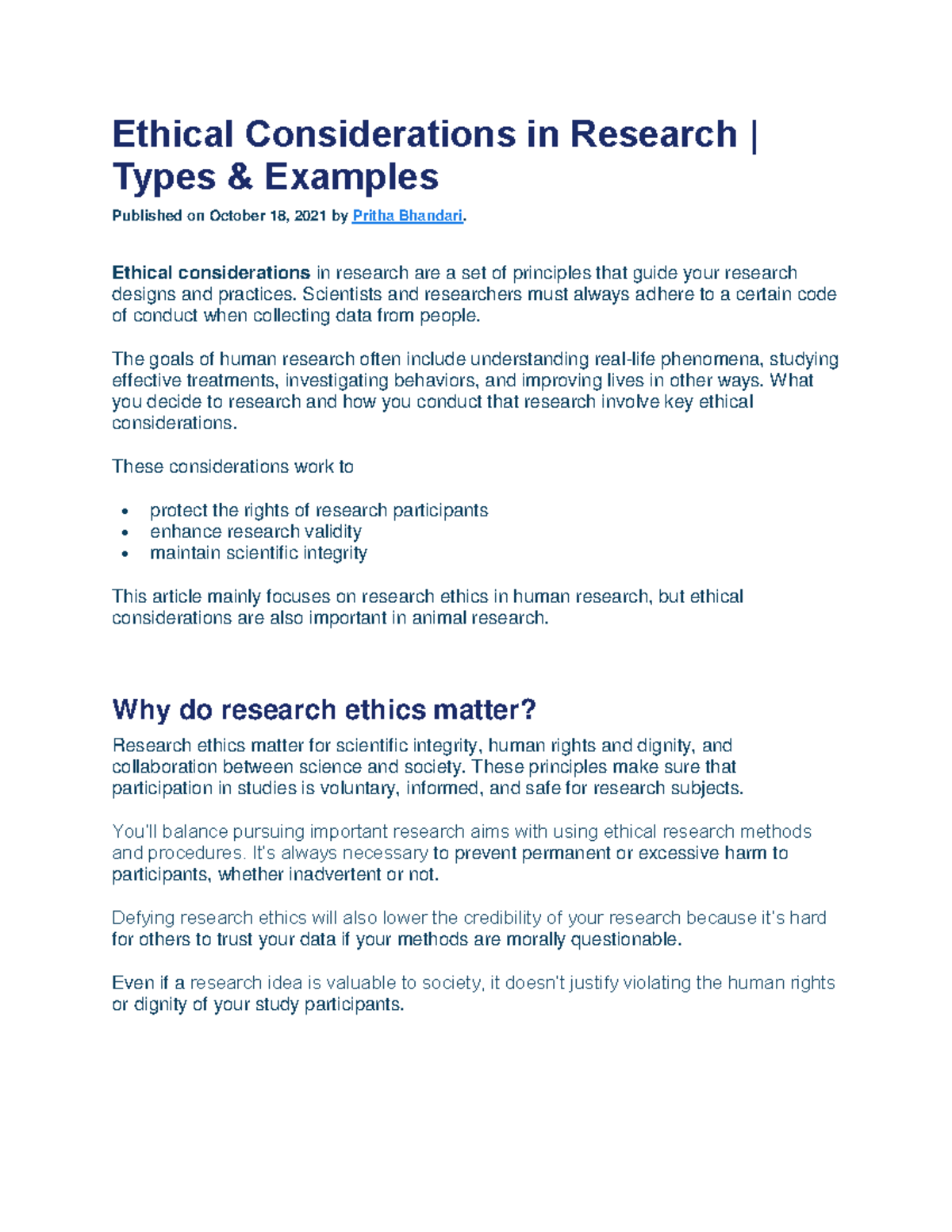 Ethical Considerations in Research - Ethical considerations in research ...