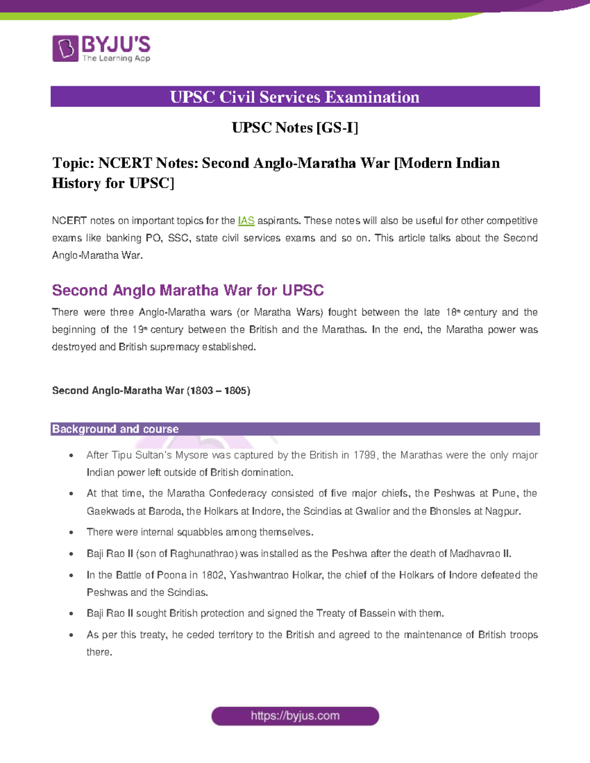 Second-Anglo-Maratha-War-UPSC-Notes - UPSC Civil Services Examination ...