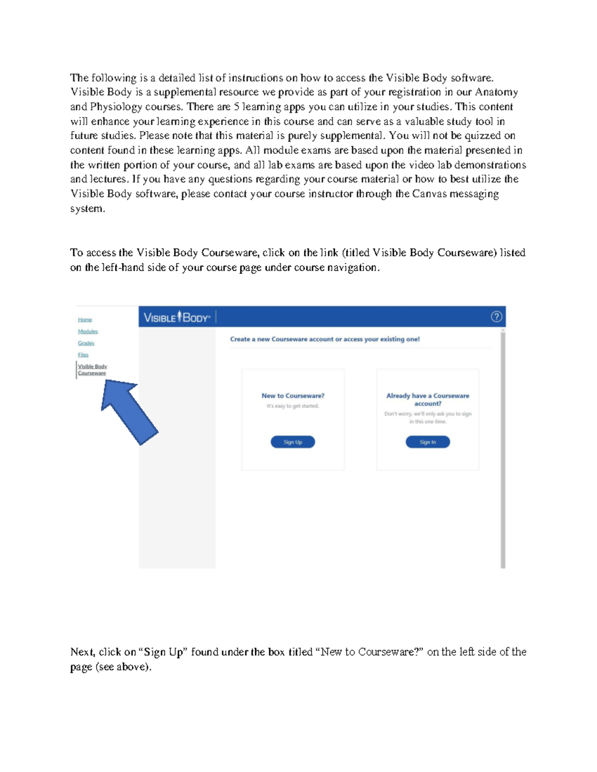 Visible Body Student Guide - The following is a detailed list of ...