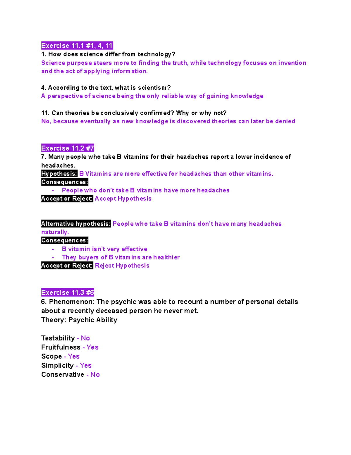 Logic of Everyday Reasoning - Homework 12 - Exercise 11 #1, 4, 11 1 ...