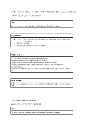 Practice questions set 3 Mathematics Inverse functions - Question: In ...