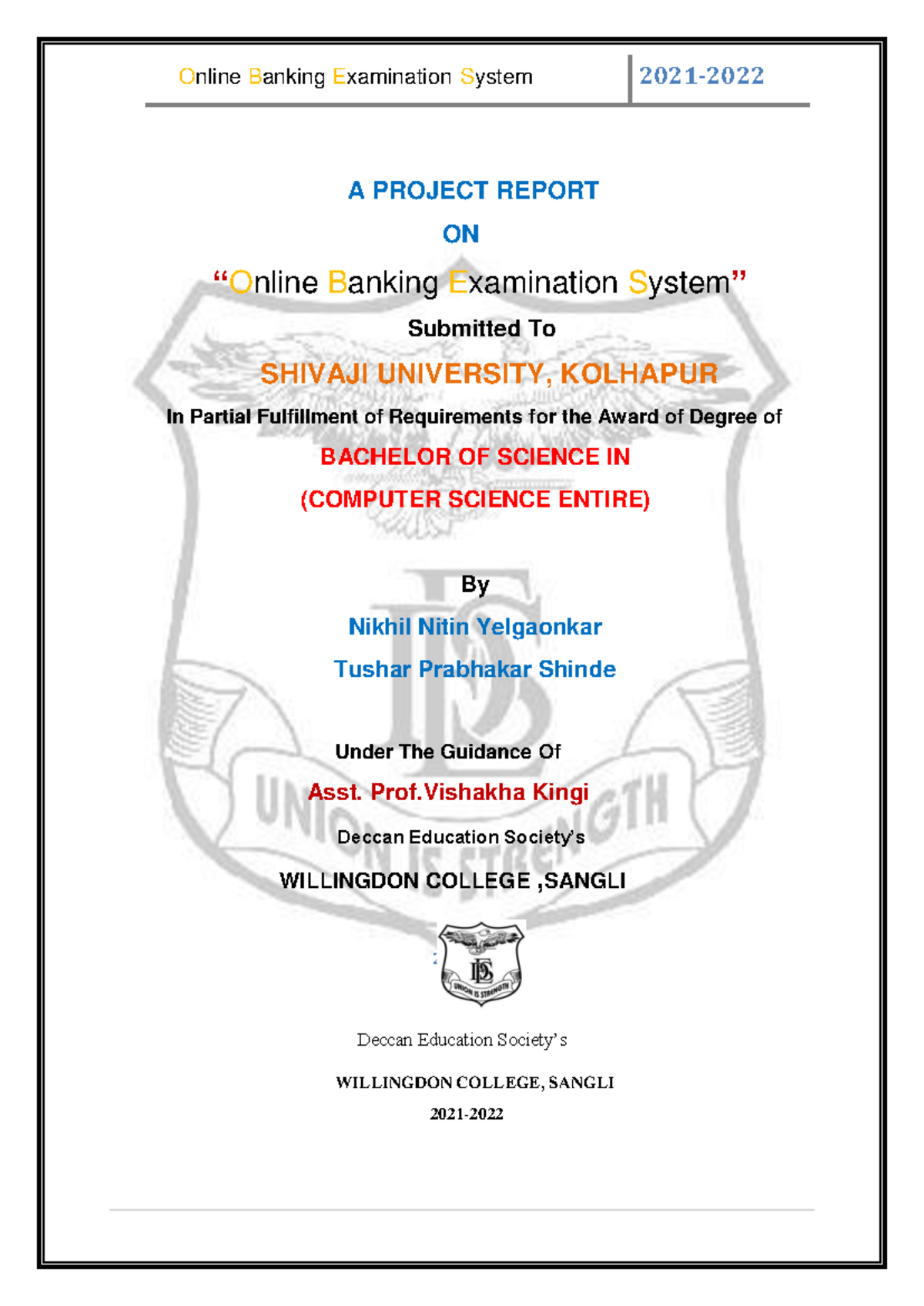 Final documentation - Please refer it - A PROJECT REPORT ON “Online ...