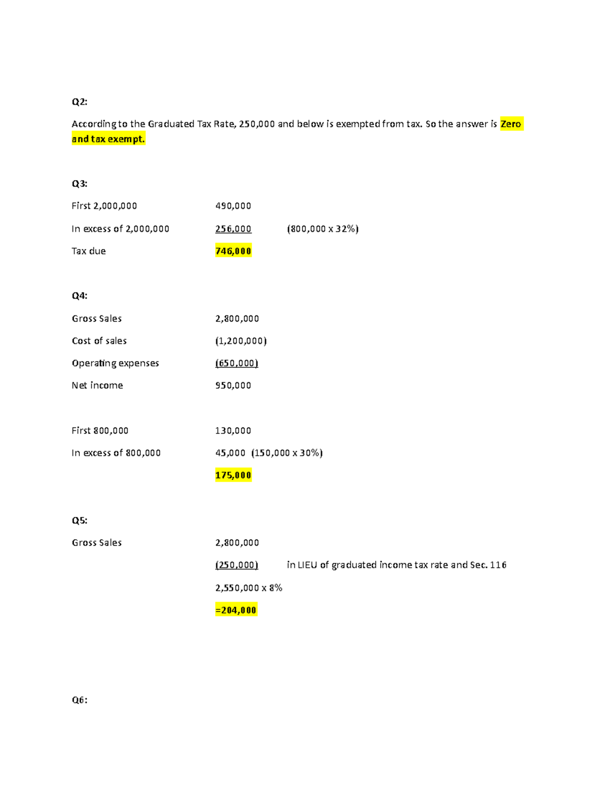 Income Taxation Assigment Problem in individual taxation - Q2 ...