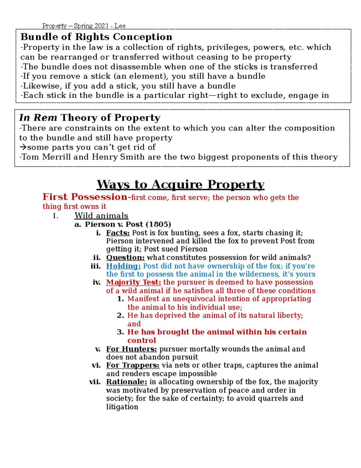 Lee Property Outline 2021 - Ways to Acquire Property First Possession ...