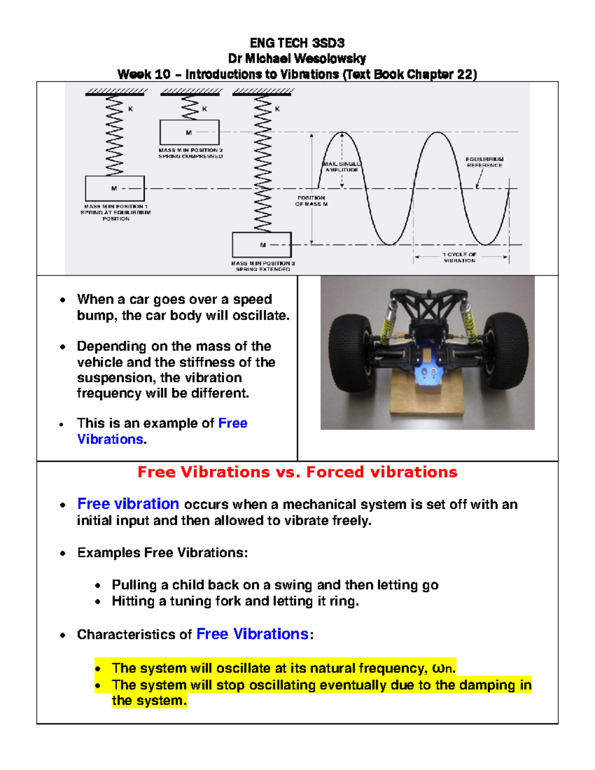 3SD3 Week 10 Vibrations Notes 2018 - ENG TECH 3SD Dr Michael Wesolowsk ...