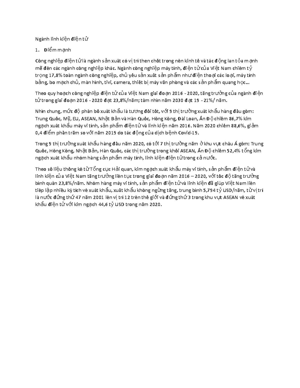 Ngành linh kiện điện tử - tìm hiểu về cntt - Ngành linh ki ện đi ện t ử Đi ểm m ạnh Công nghi ệp ...