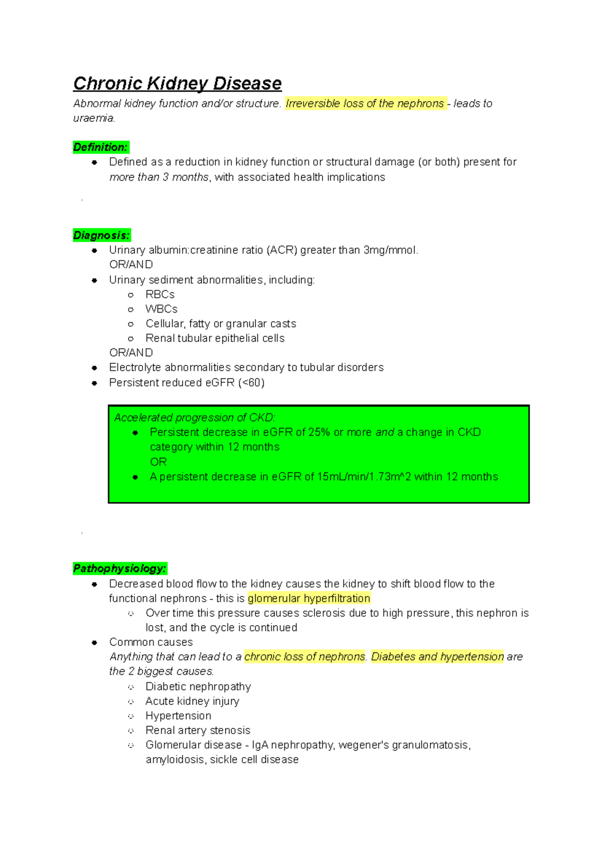 Y4 - Chronic Kidney Disease - Chronic Kidney Disease Abnormal kidney ...