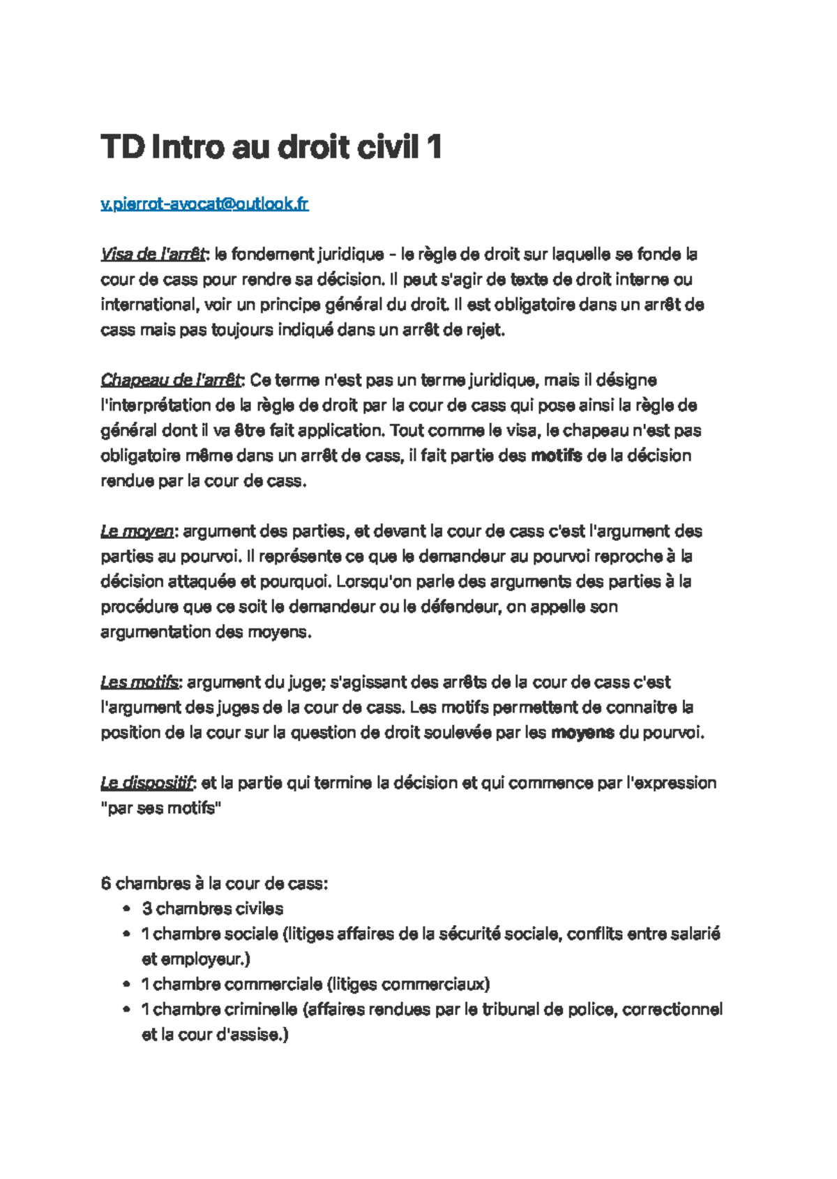 TD Intro au droit civil 1 - Il peut s'agir de texte de droit interne ou international, voir un ...