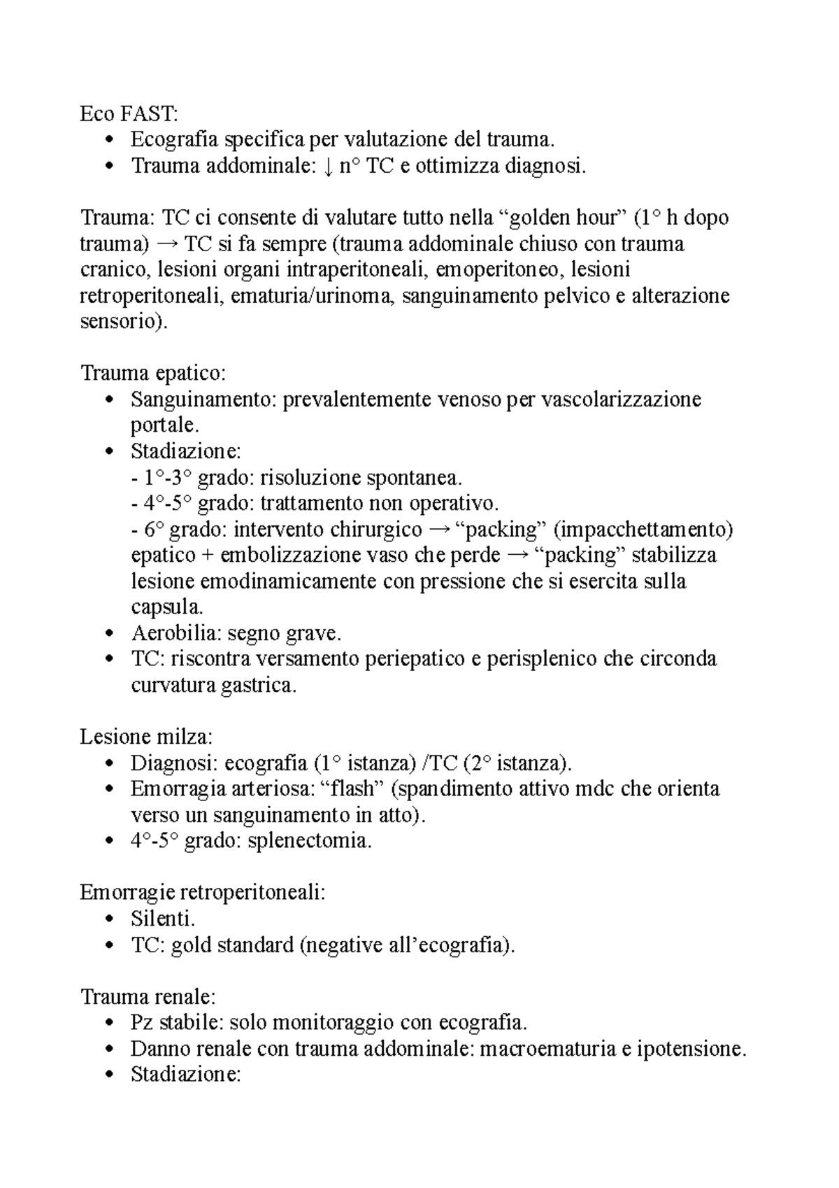 Eco FAST - Eco Fast - Eco FAST: Ecografia specifica per valutazione del ...