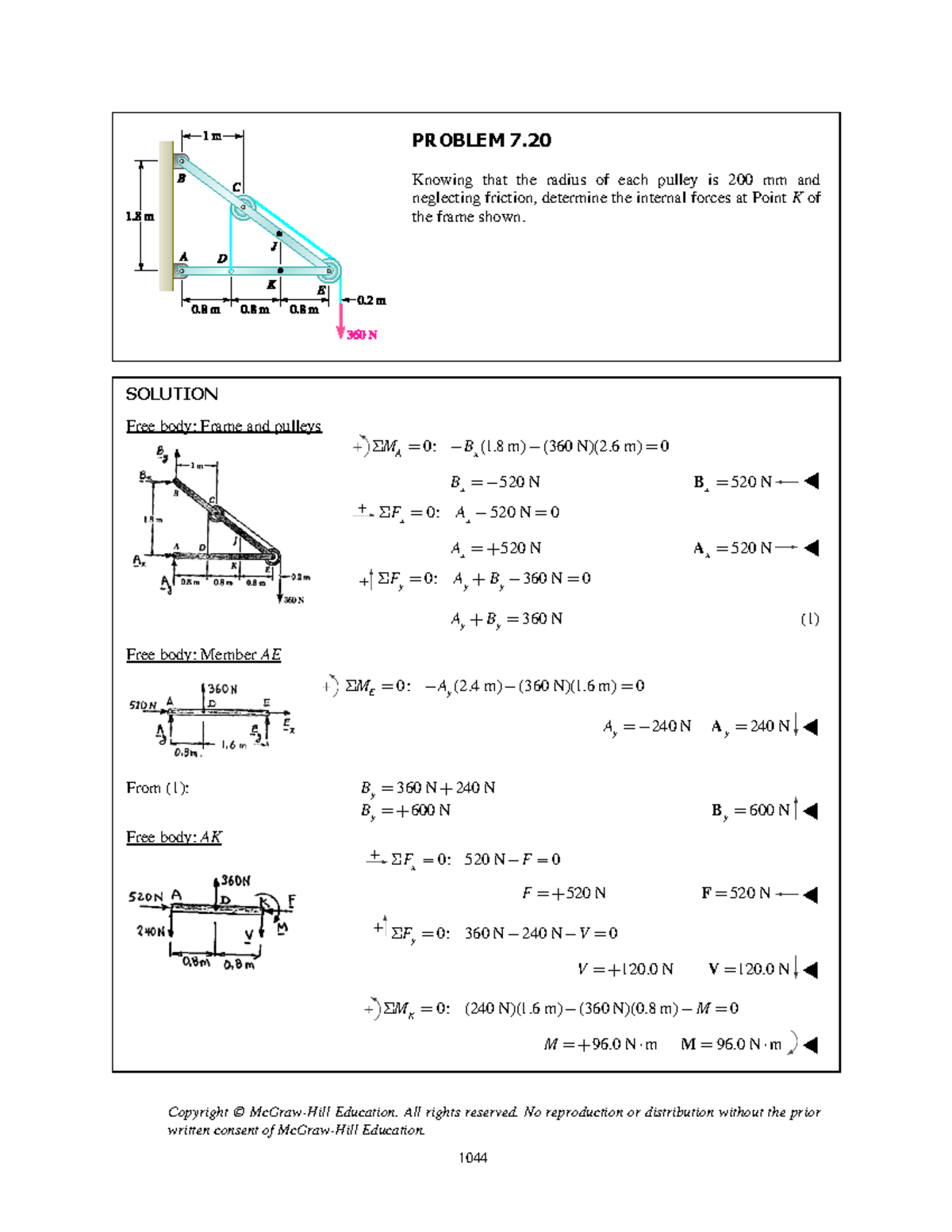 Statics Chapter 7 - textbook solutions - Copyright © McGraw-Hill ...