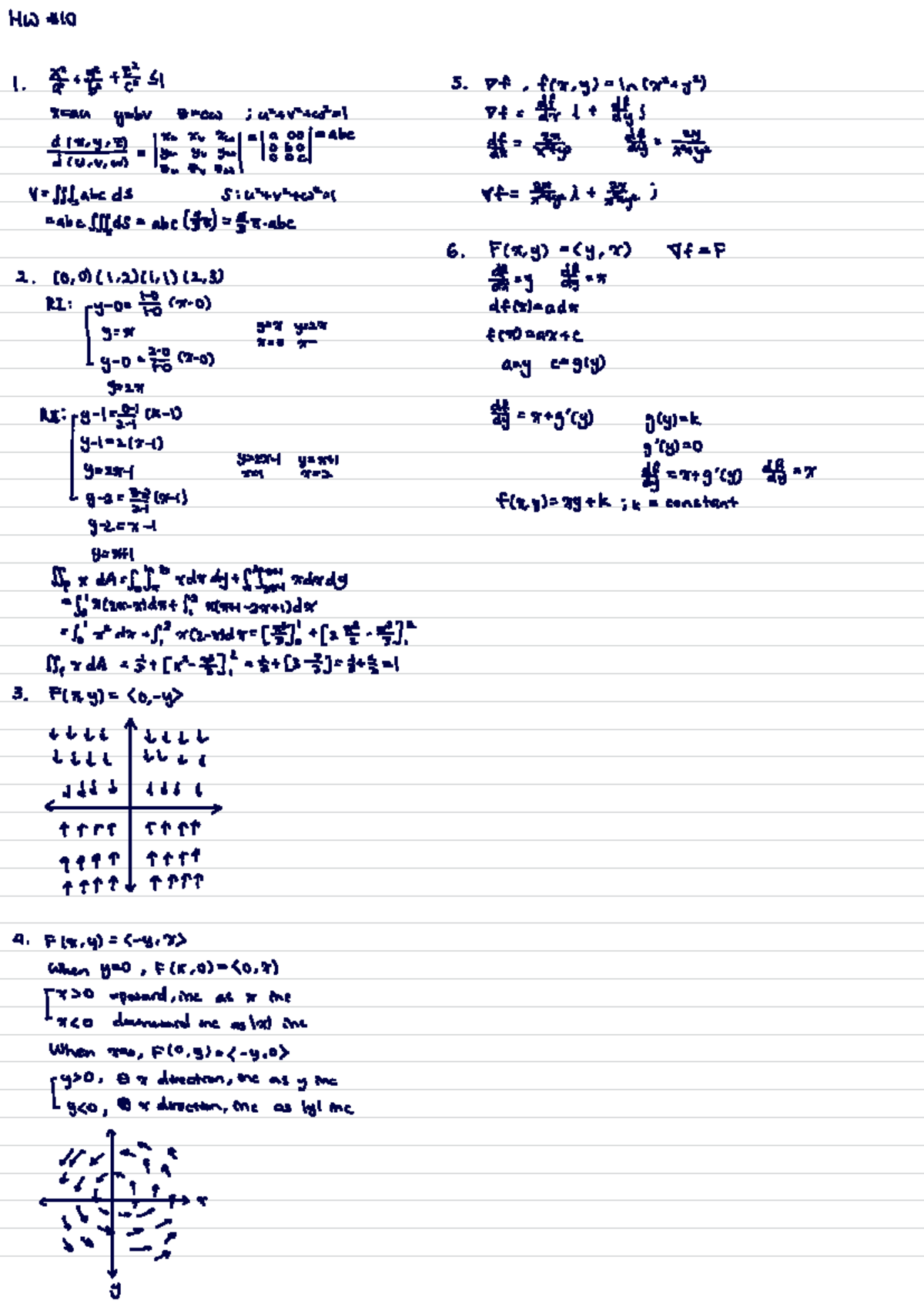 MA 225 HW 10 - MA 225 HW 10 - HW #I 1. +Er+E 1 3. If, f1x,y): In 1x ...