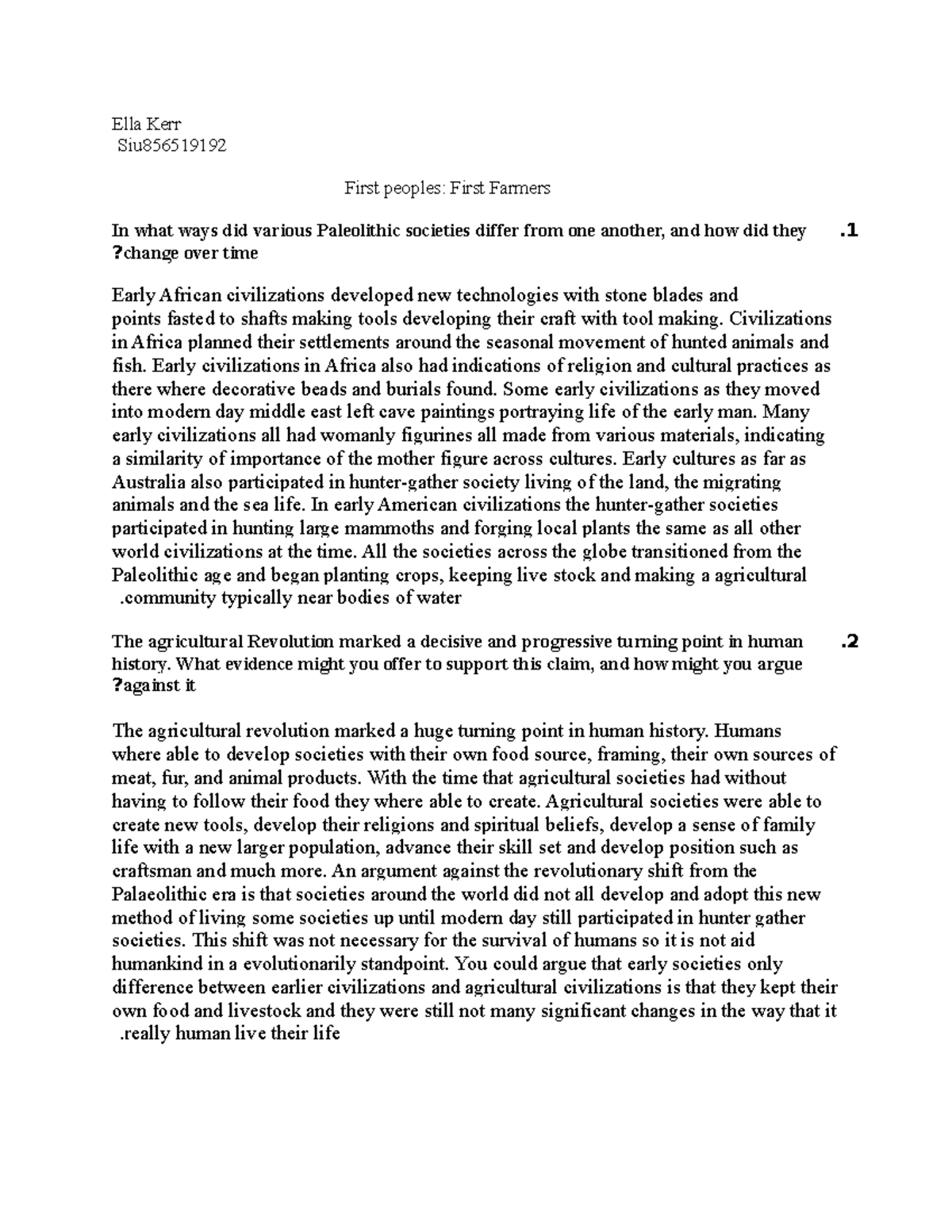 First peoples: First Farmers- 1 Early African civilizations developed ...