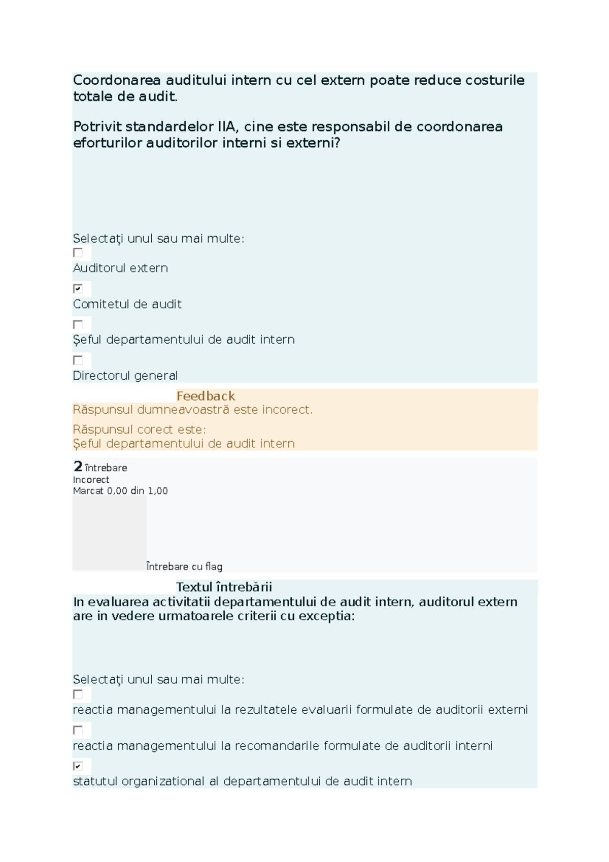 Test grila audit intern-an 2 contabilitate si informatica de gestiune ...