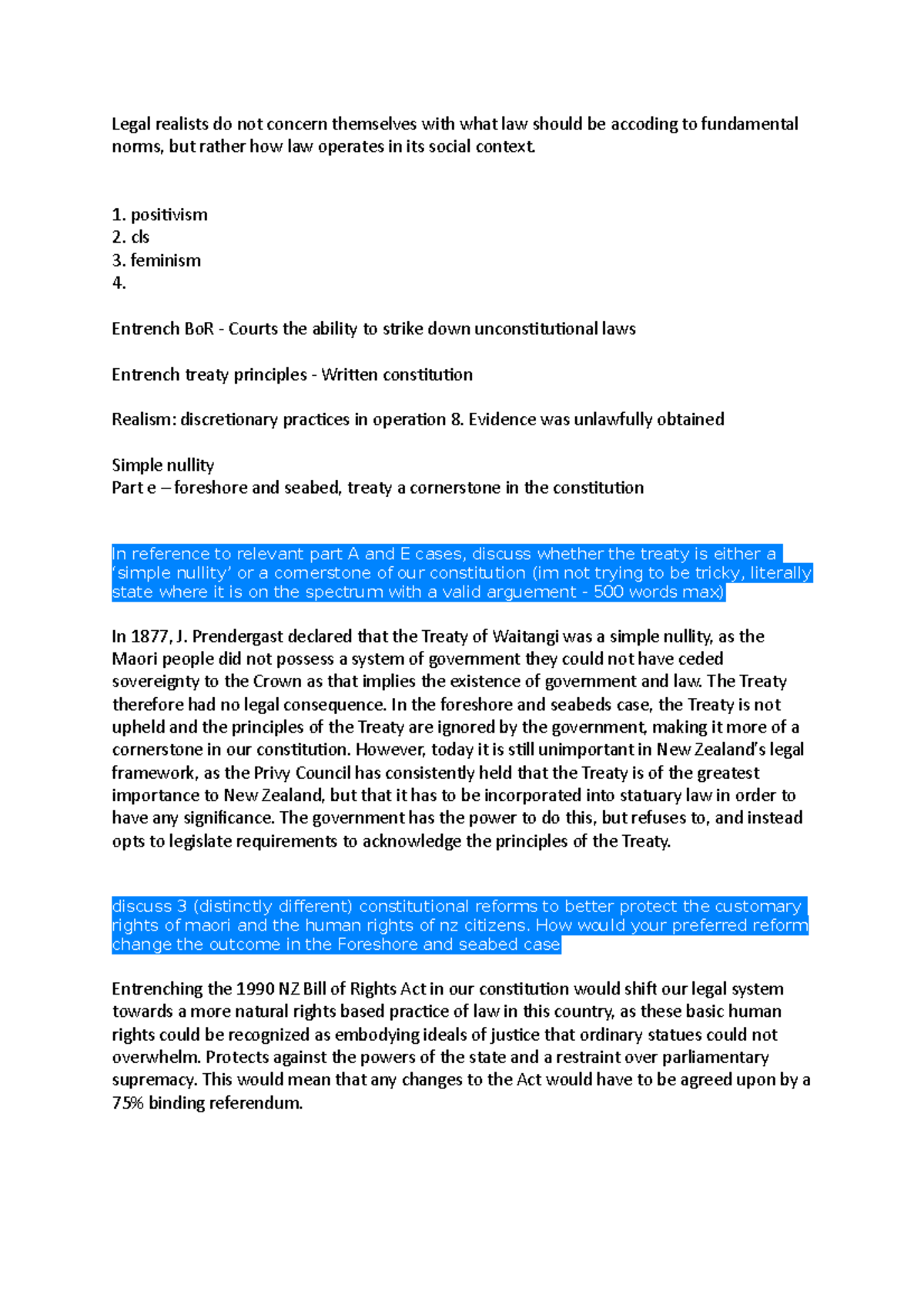 Law notes - Legal realists do not concern themselves with what law ...