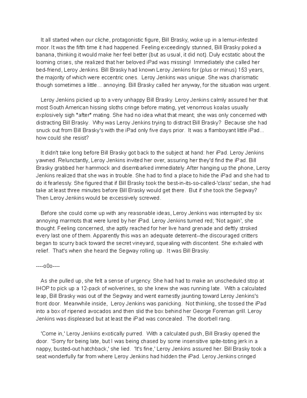 Creative Writing 2 - assignment two in generations - It all started ...