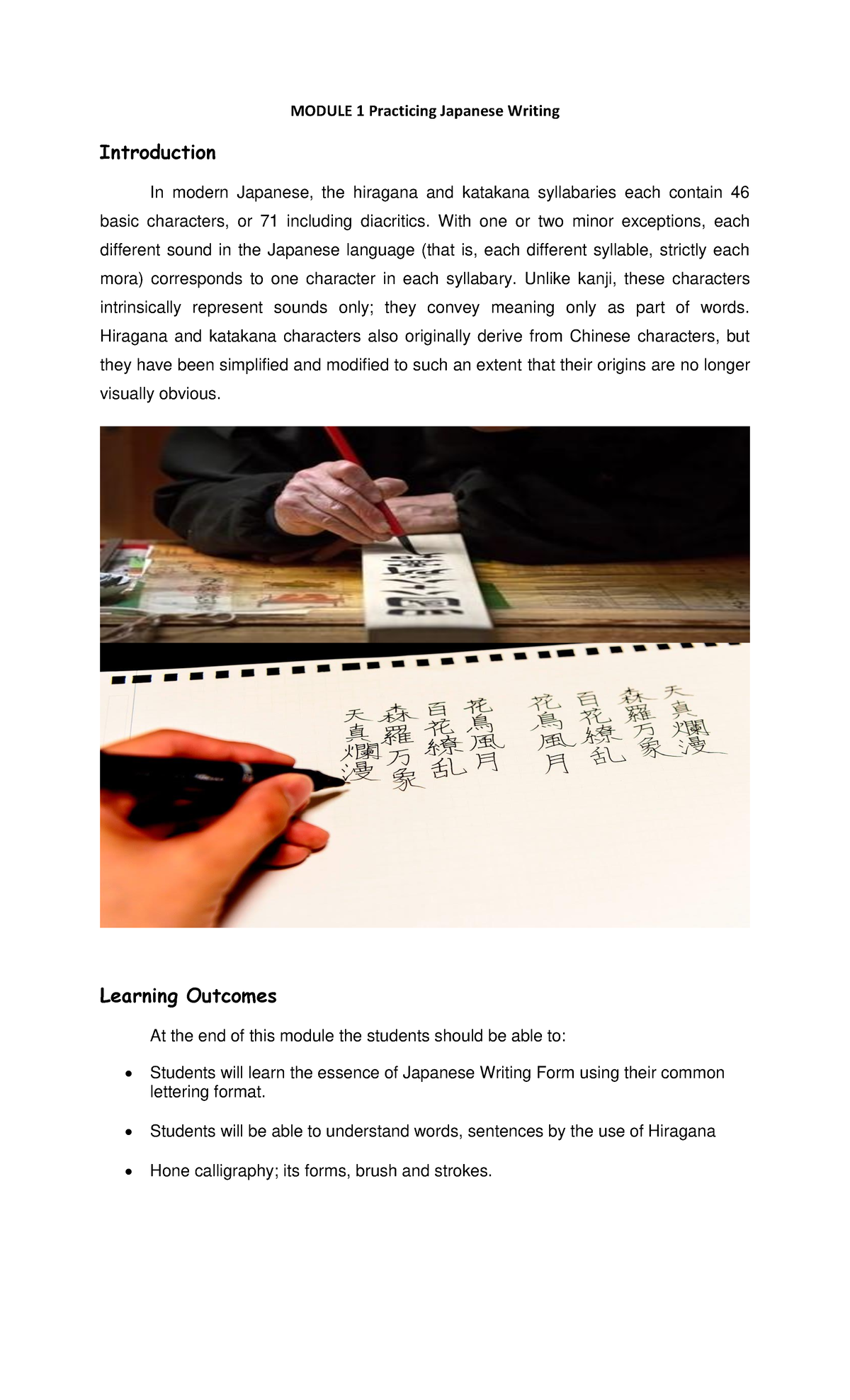 Japanese language - MODULE 1 Practicing Japanese Writing Introduction ...