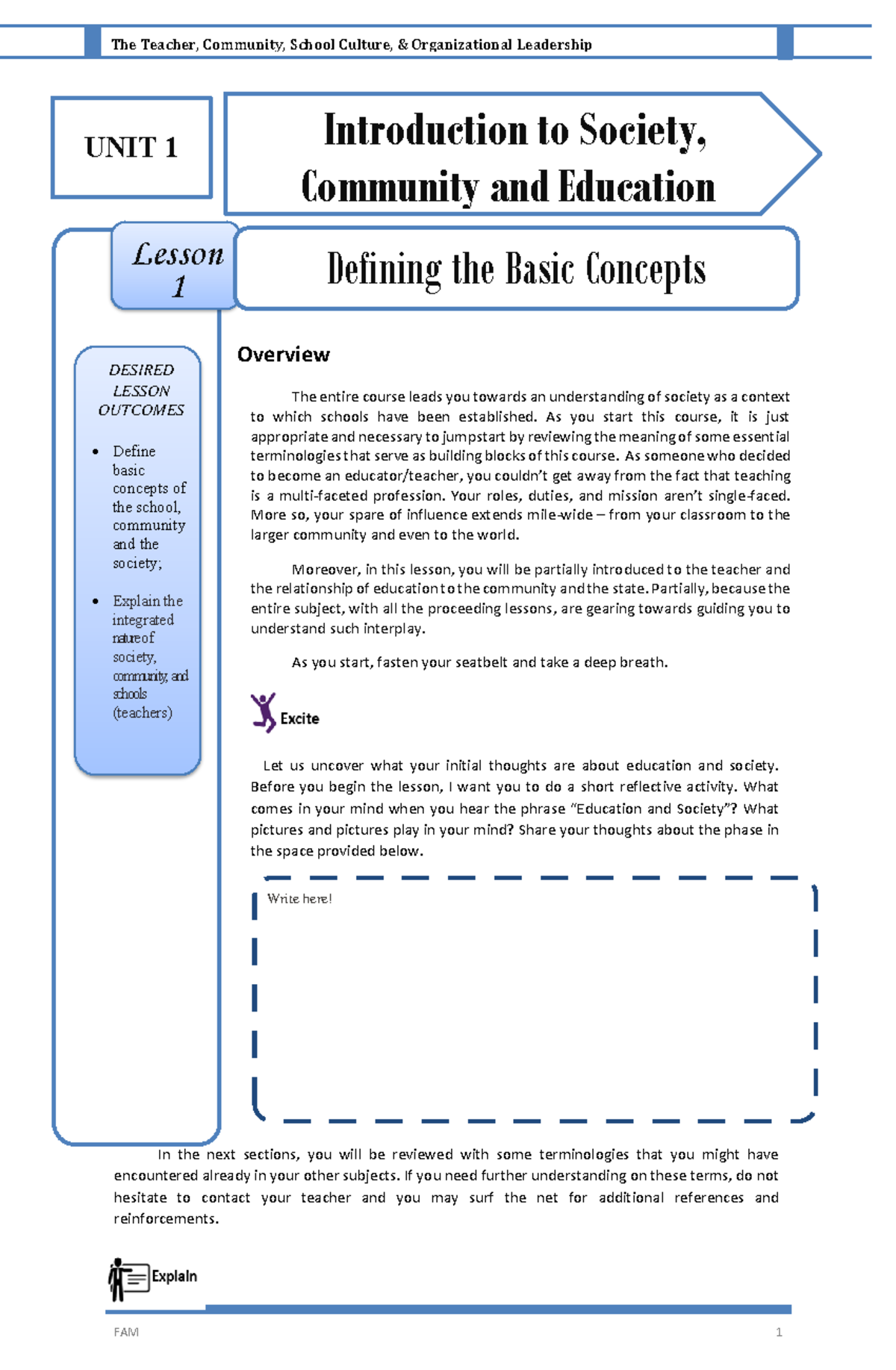 The Teacher, Community, School Culture, and Organizational Leadership ...