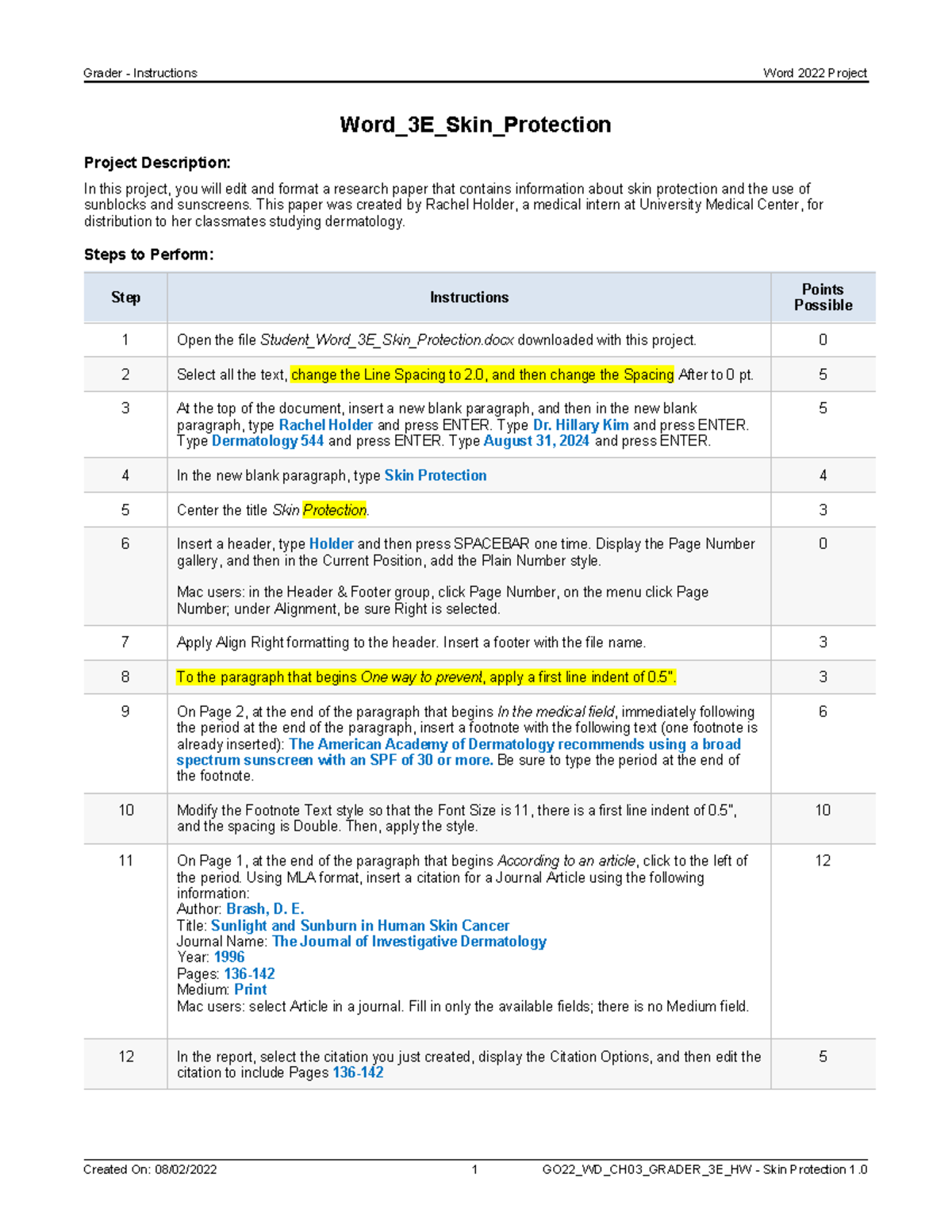 Word 3E Skin Protection Instructions - Grader - Instructions Word 2022 ...