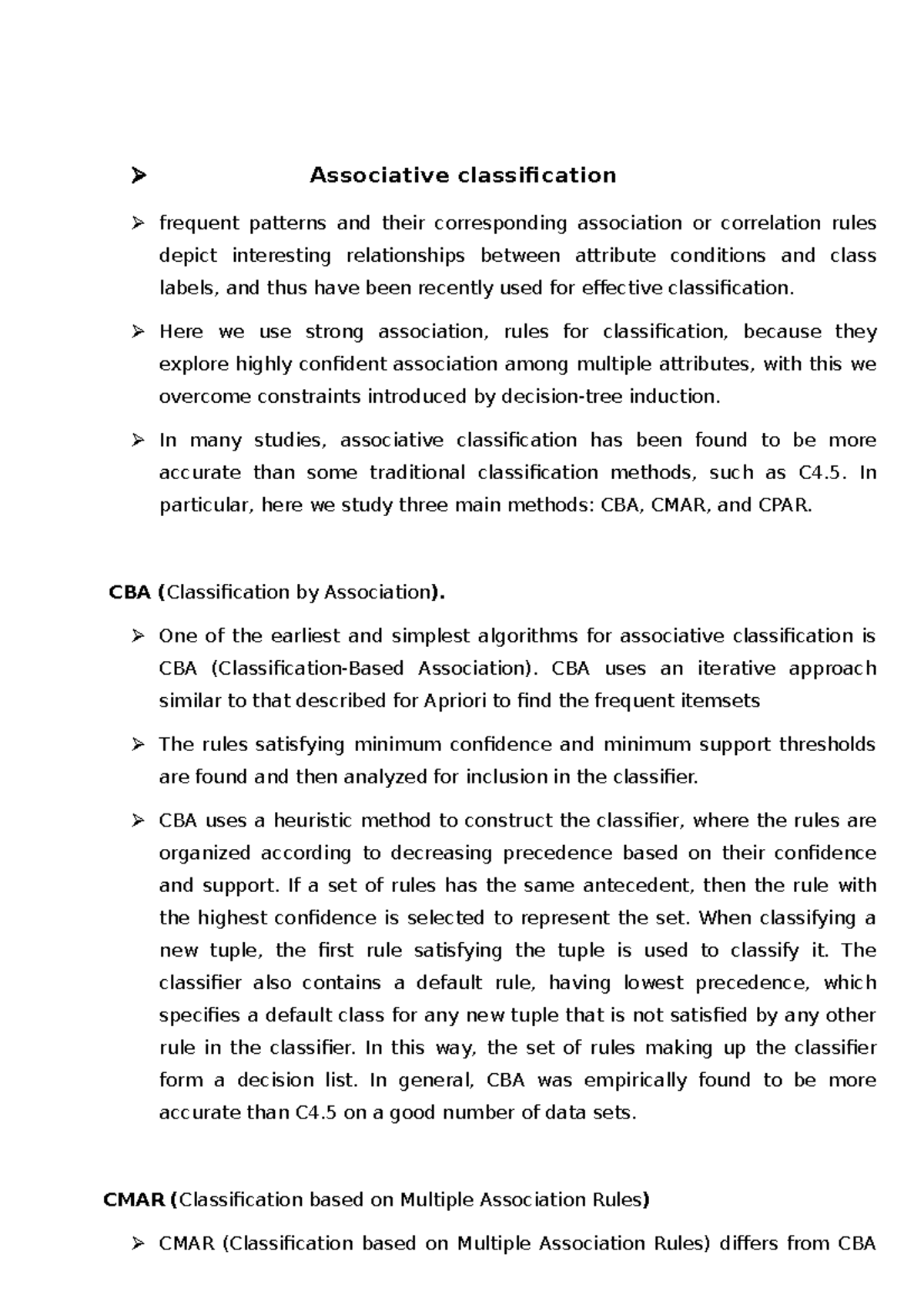 Associative classification 7 - Associative classification frequent ...