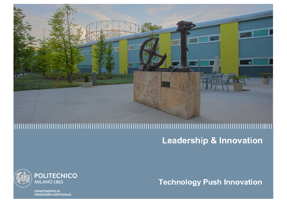 LI I4.2 Technology Push Innovation class - Leadership & Innovation ...