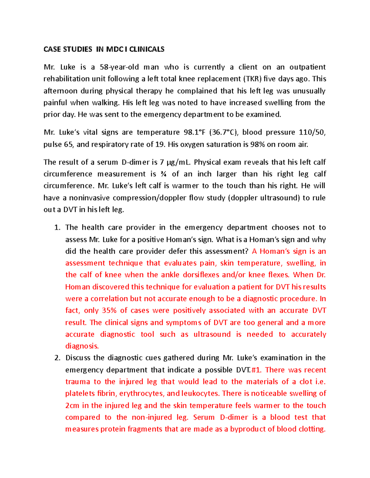 Clinicals Practice CASE Studies IN MDC I - CASE STUDIES IN MDC I ...