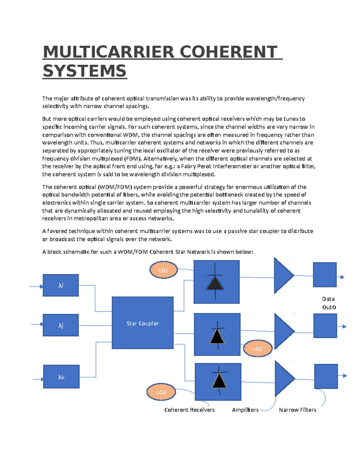 Multicarrier Coherent Systems - MULTICARRIER COHERENT SYSTEMS The major ...