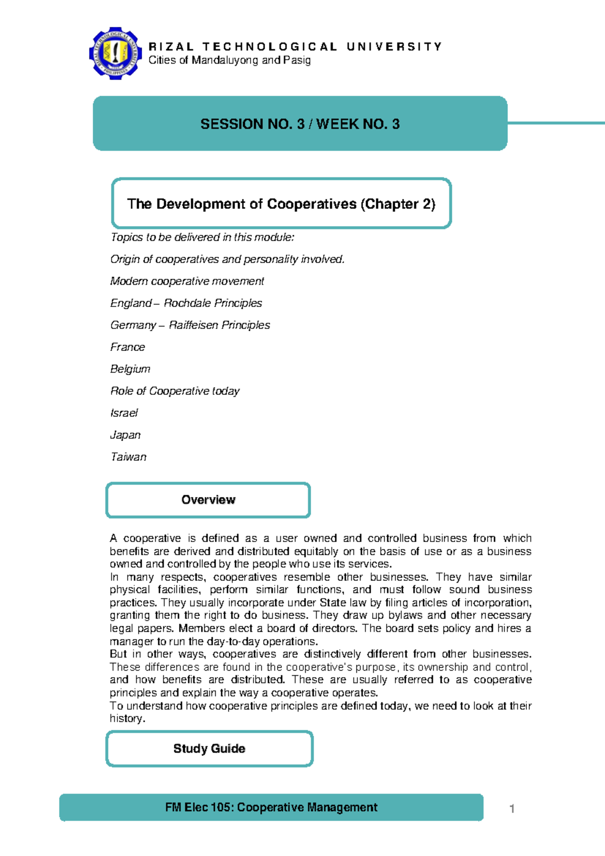 Module 2 Cooperative Management - Cities of Mandaluyong and Pasig ...