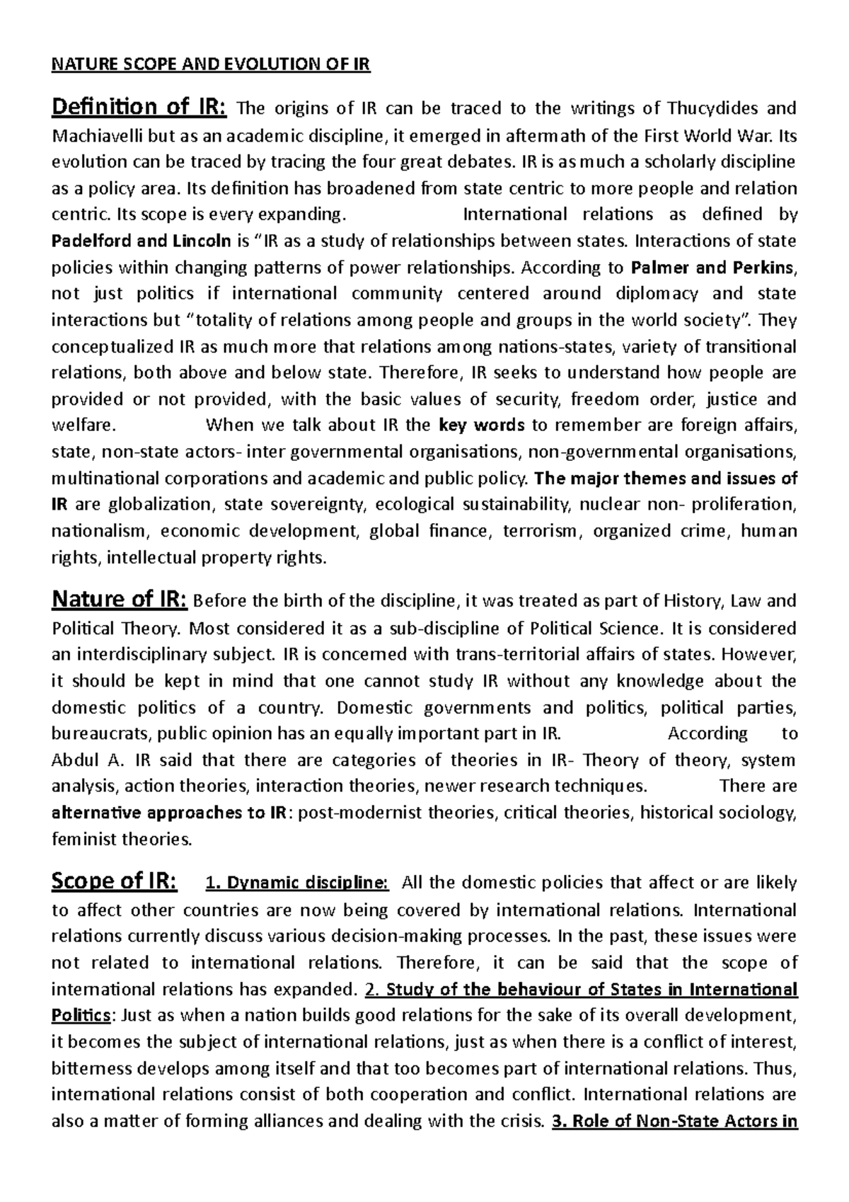 IR Nature Scope AND Evolution OF IR - NATURE SCOPE AND EVOLUTION OF IR ...